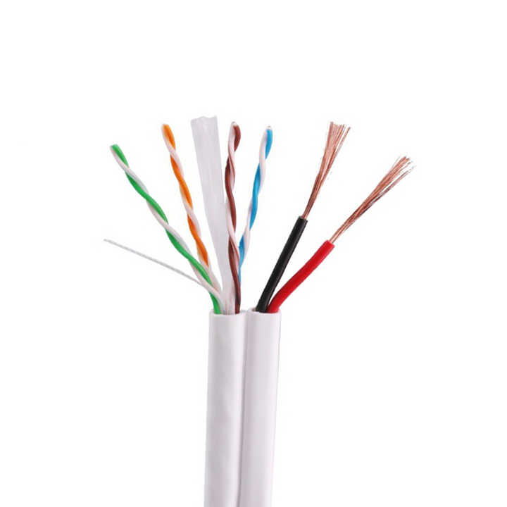UTP siamese cat6 lan cable with power cable factory supply cat 6 ...