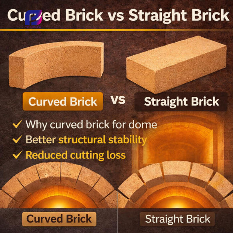 High Temperature Curved Fire Clay Brick Refractory Arch Bricks for Wood ...