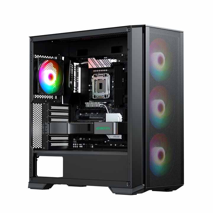 2023 Tecnomall Gaming Case - Mid Tower ATX PC Case with Glass Side Panel