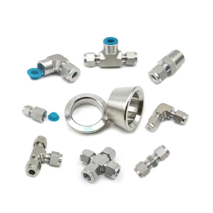 Swagelok Type Compression Tube Fitting SS316 Stainless Steel Double Ferrules Front and Rear ...