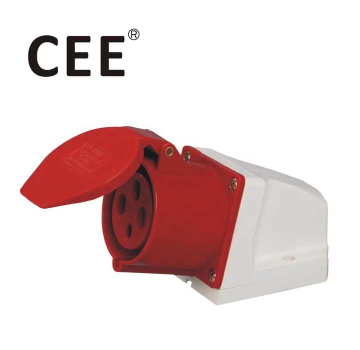 CEE Wall Mounted IP44 3P+E 380V 16 Amps Industrial Socket