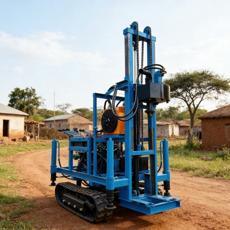 Professional Portable Diesel Drilling Rig 22HP-35HP Hydraulic Pump ...