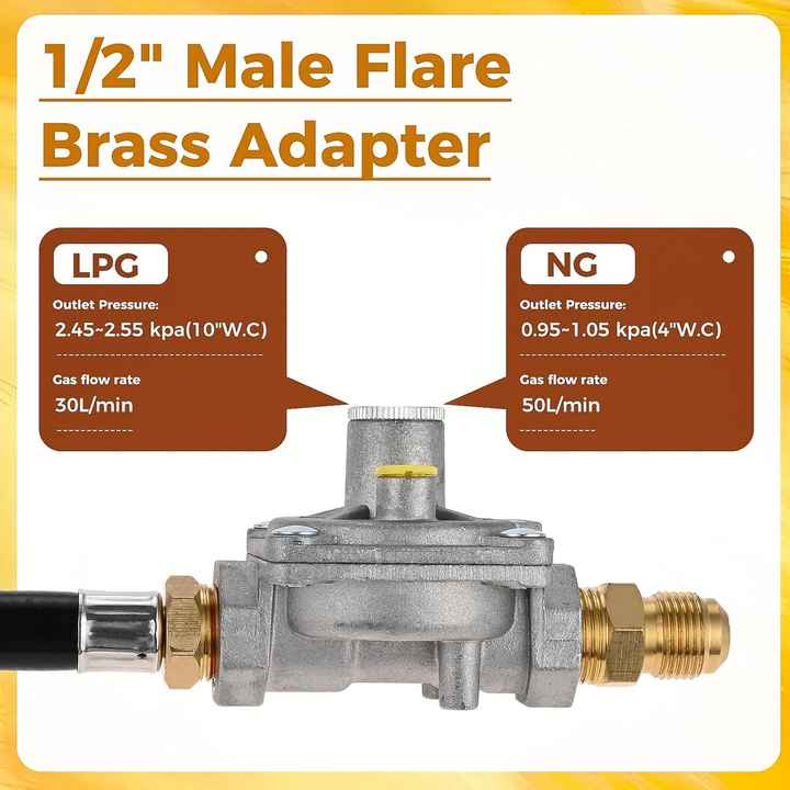 Gas Grill Natural Gas Regulator Conversion Kit Fits for Kitchen-Aid Replace 710-0003 720-0709B ...