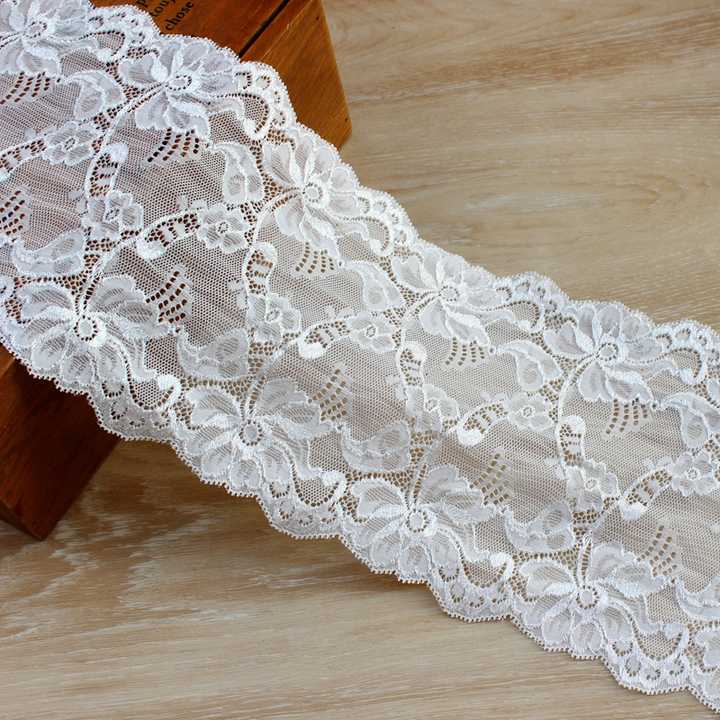 Zeal Elastic Lace 17CM Black Colorful Stretch Lace Trim Mesh Lace ...