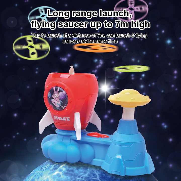 Flying Saucer Mode Spinning Top Rocket Launcher Toys Outdoor Sport ...