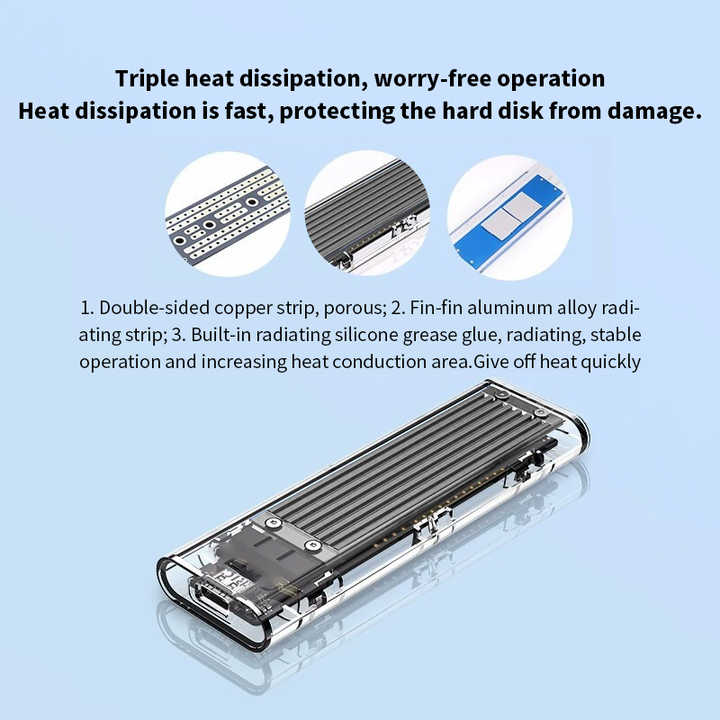 Portable Transparent SATA Dual Protocol Type-C USB3.0 2-in-1 SSD Solid ...
