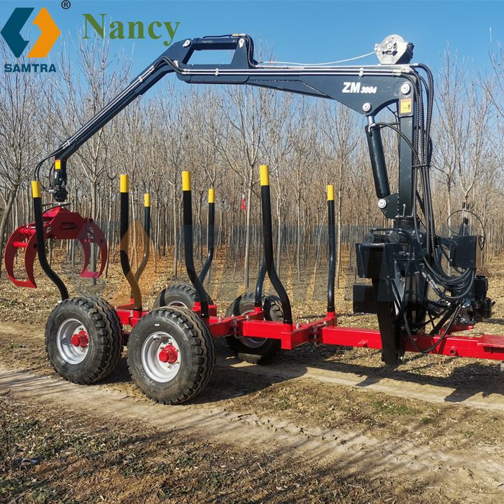 ZM1002 Logging Trailer Tractor Trailed Timber Wood Log Loader Trailer ...