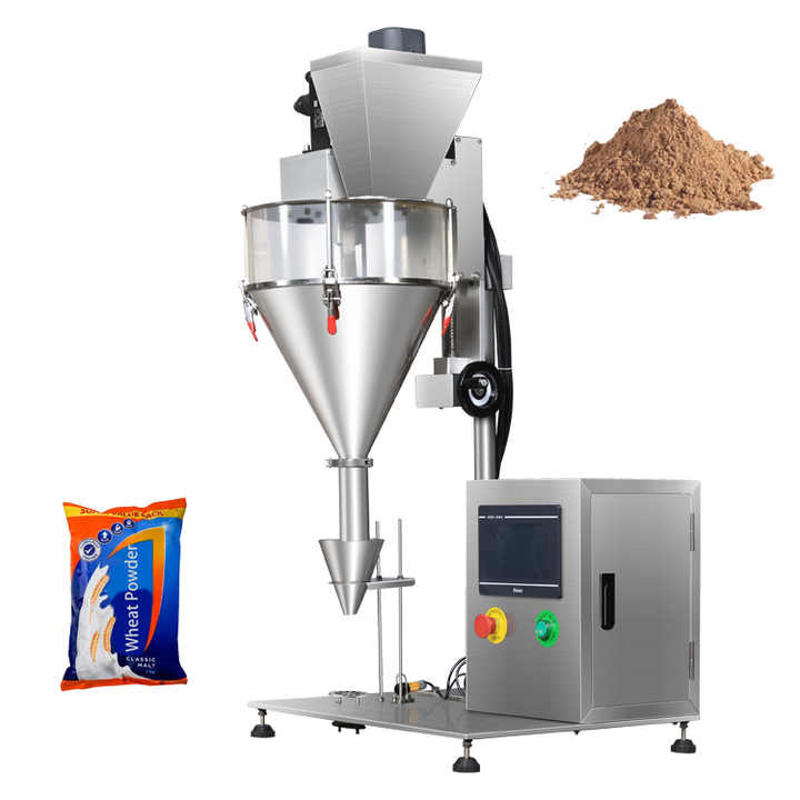 PLC Touch Screen Semi Auto Auger Powder Filling Machine with Clamp and Hold Device for Pouch ...
