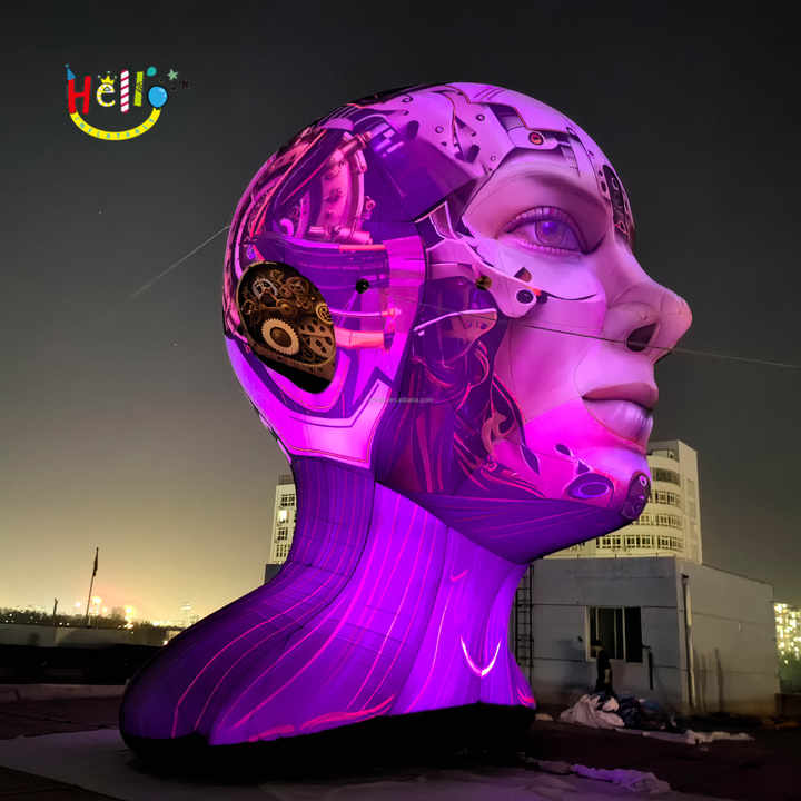 LED Lighted AI Human Head DJ Inflatable Festival Decoration