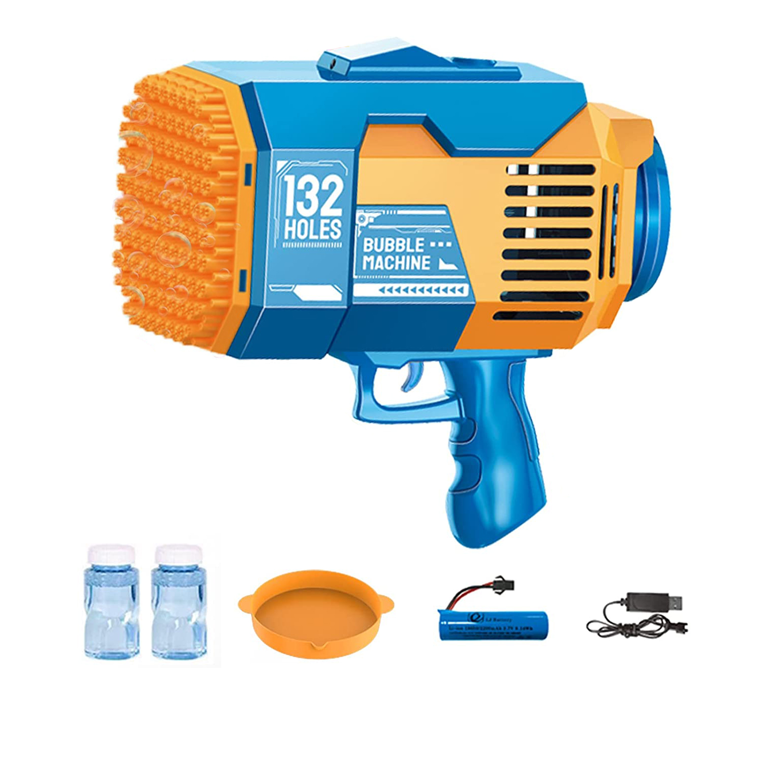 132 Holes Rocket Bazooka Bubble Gun for Kids Outdoor Play