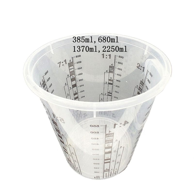 200pcs 2250ml Plastic Mixing Paint Cup Throwaway 2250cc 1900ml PP ...