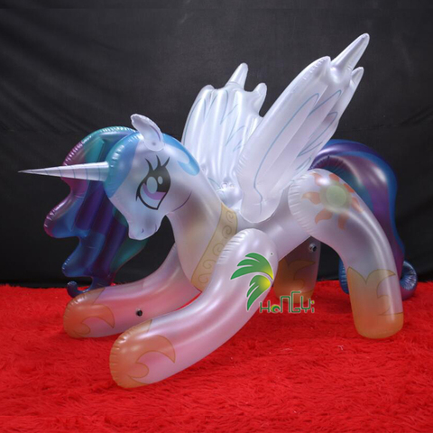 Inflatable Blue Horse Cartoon Transparent Inflatable Toy Animal Ride on ...