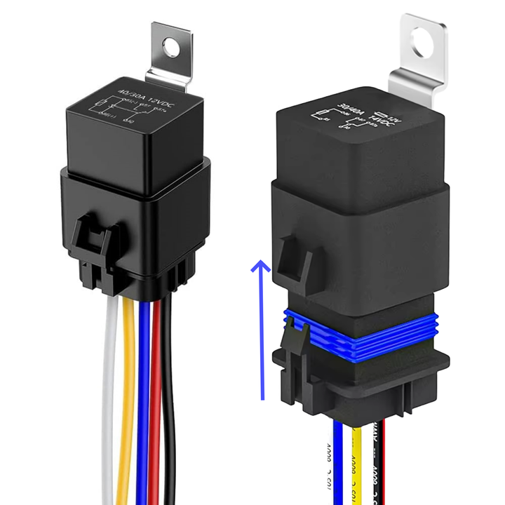 12V Relay with Harness Socket - Waterproof & Heavy Duty