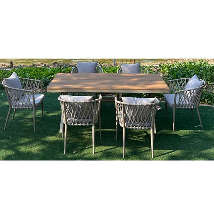 Waterproof Garden Outdoor Dining Tables Modern Style Courtyards Dining ...