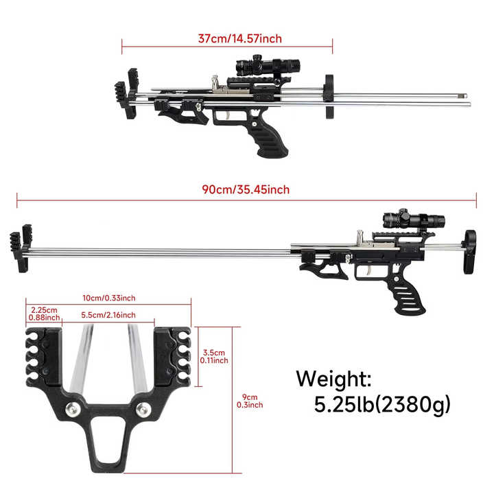 High Quality Metal Telescopic Long Rod Slingshot for Hunting