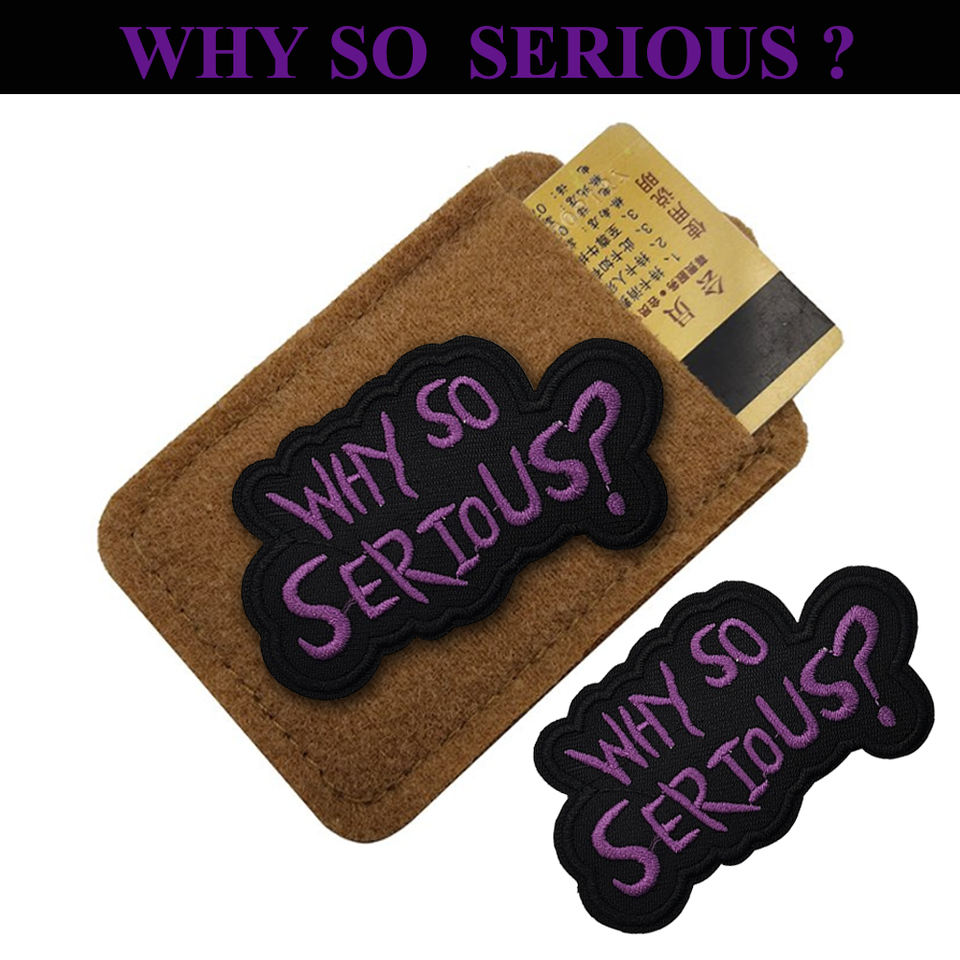 WHY so SERIOUS Funny Letter of SERIOUS Cloud Shape Embroidery Purple ...