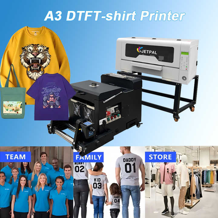 Jetpal 30cm DTF Printer XP600 Dual Head with Powder Dyer Shaking Machine for Fabric Printing ...