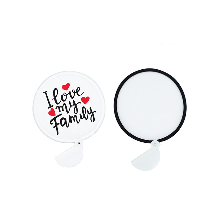 20cm White Polyester Round Foldable Pop Advertising Fan Sublimation ...