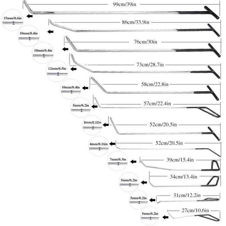 Super PDR Professional Rods Hooks Car Repair Tools Set