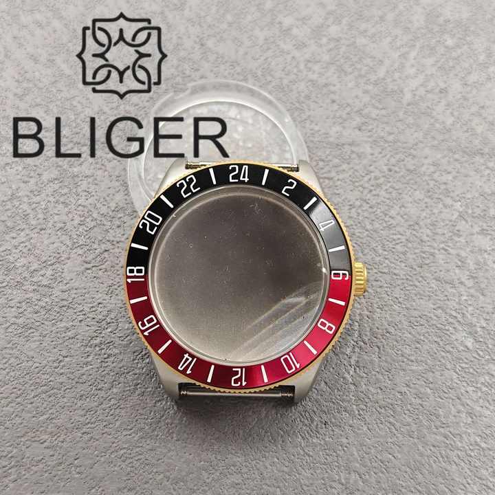 Bliger Watch 40mm case Waterproof Stainless Steel Watch Case with ...