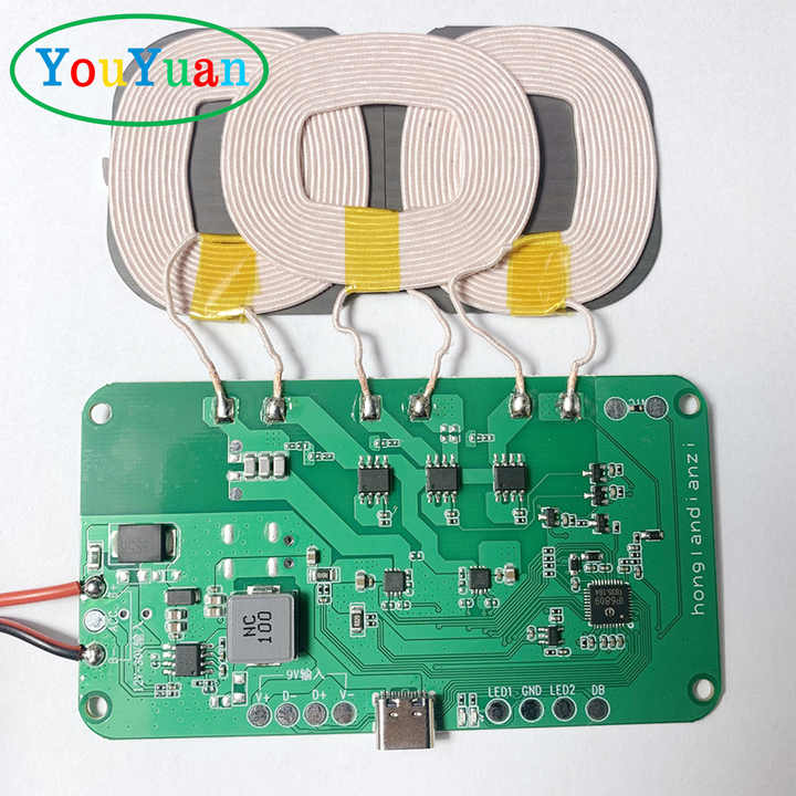 Qi DIY PCBA 3 Coil Wireless Charger - 15W Efficiency