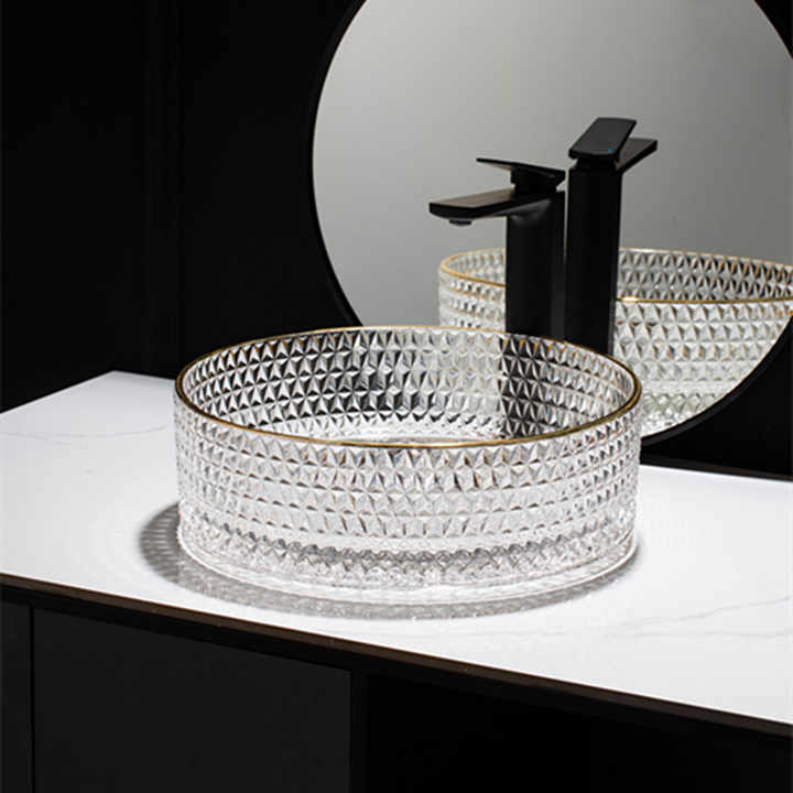 Shop Our New Arrival of Bathroom Diamond Design Glass Sinks