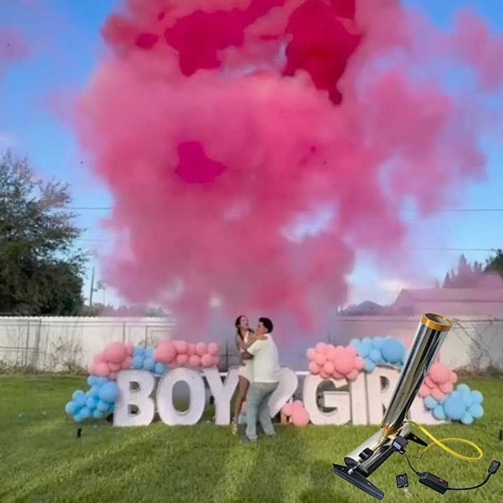 Colorful Gender Reveal Confetti Cannon with Remote Control & OEM
