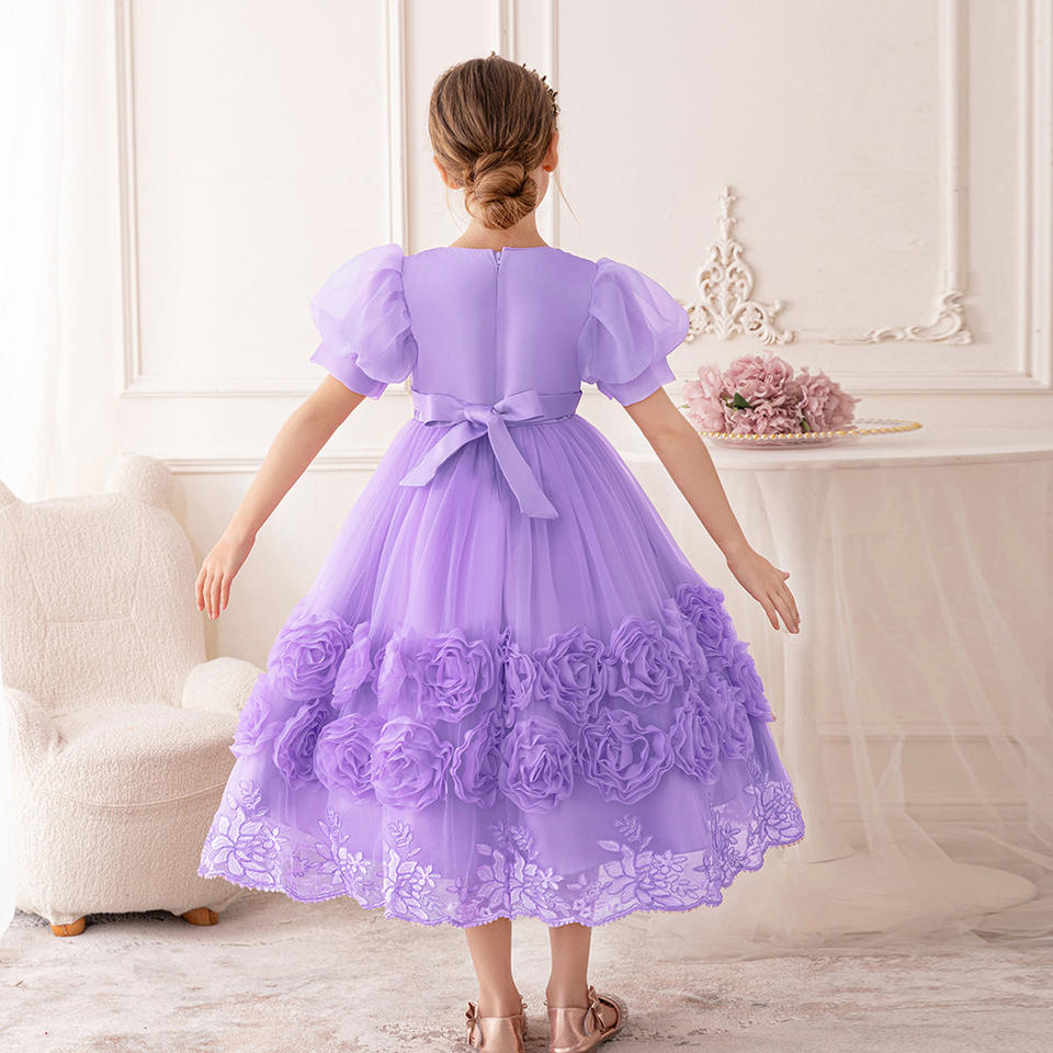 Summer 2026 Cotton Blend Ruffle Princess Long Flower Bud Dress for ...