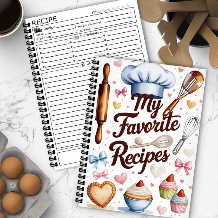 HeavyDuty Customizable Spiral Recipe Notebook with 100GSM Paper for ...