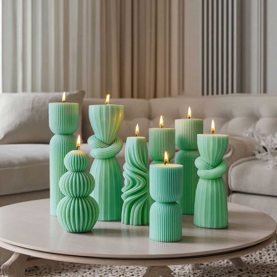 3D Large Size Irregular Cylinder Candle Silicone Mold