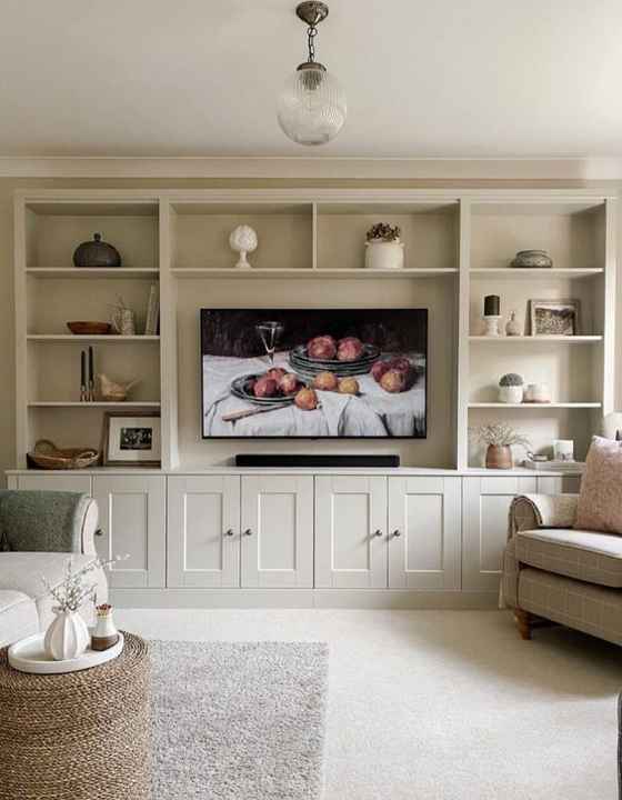 Modern Design Shaker Style TV Cabinet - Whole Wall Storage