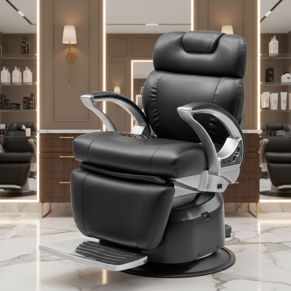 A 2026 Luxury Modern Electric Barber Chair Reclining 3 Motors ...