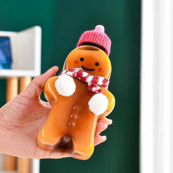 500ML Gingerbread Man Bottle Bear Shape Plastic Drink Cup Transparent ...
