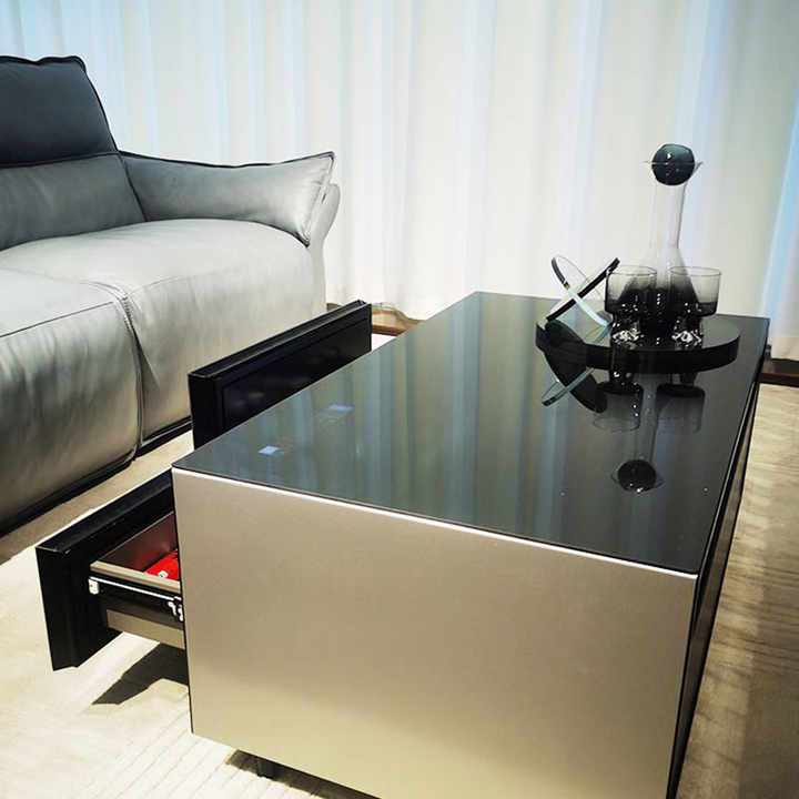 Creative 106L Cooler Round Smart Coffee Table Multifunction Music ...