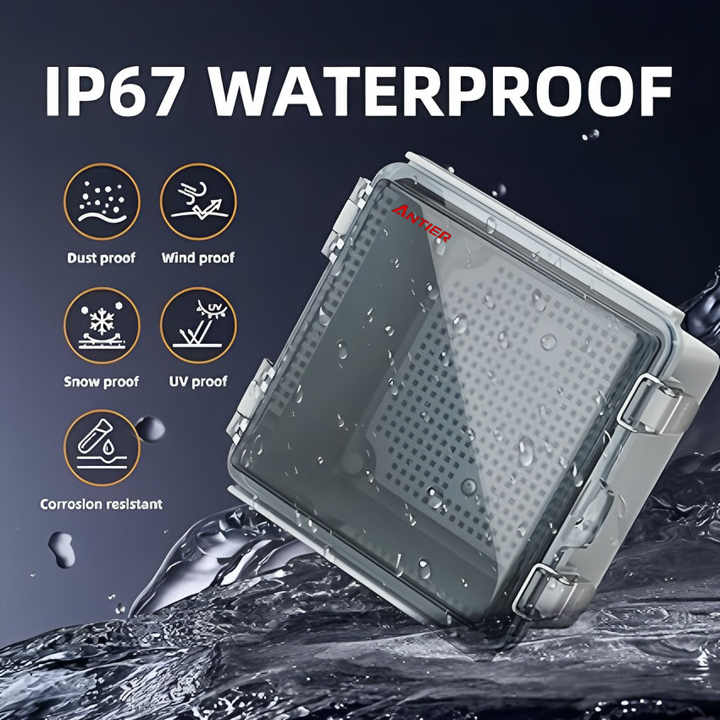 IP67 Rated Outdoor Electrical Box with Clear Cover & Lock ...