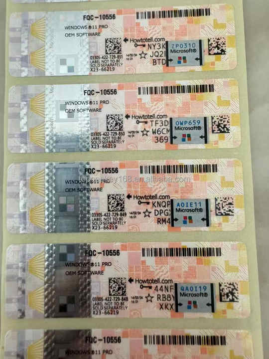 Windows 11 Pro Key COA Sticker - Lifetime Warranty & Online Activation