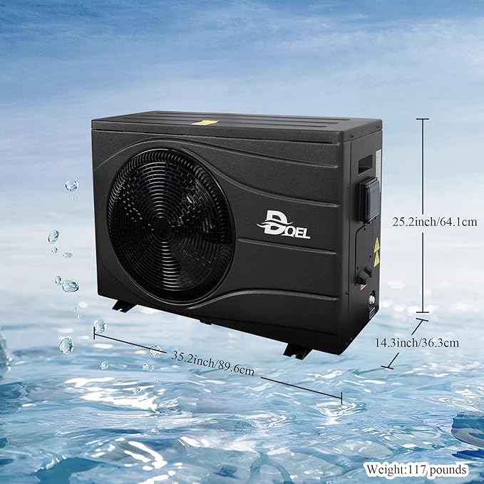 New R32 Pool Heater with WiFi Smart Control Panel DC Inverter Air ...