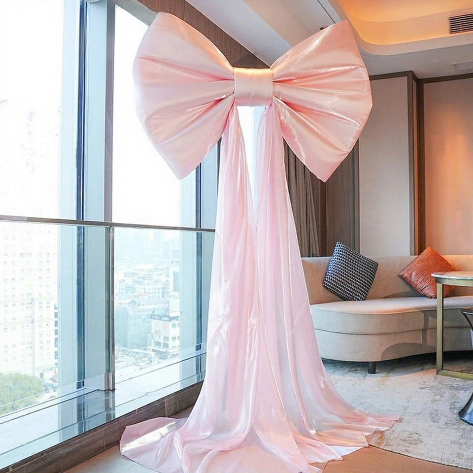 Window Decoration China Giant Oversized Red Velvet Bow Tie Wedding Room ...