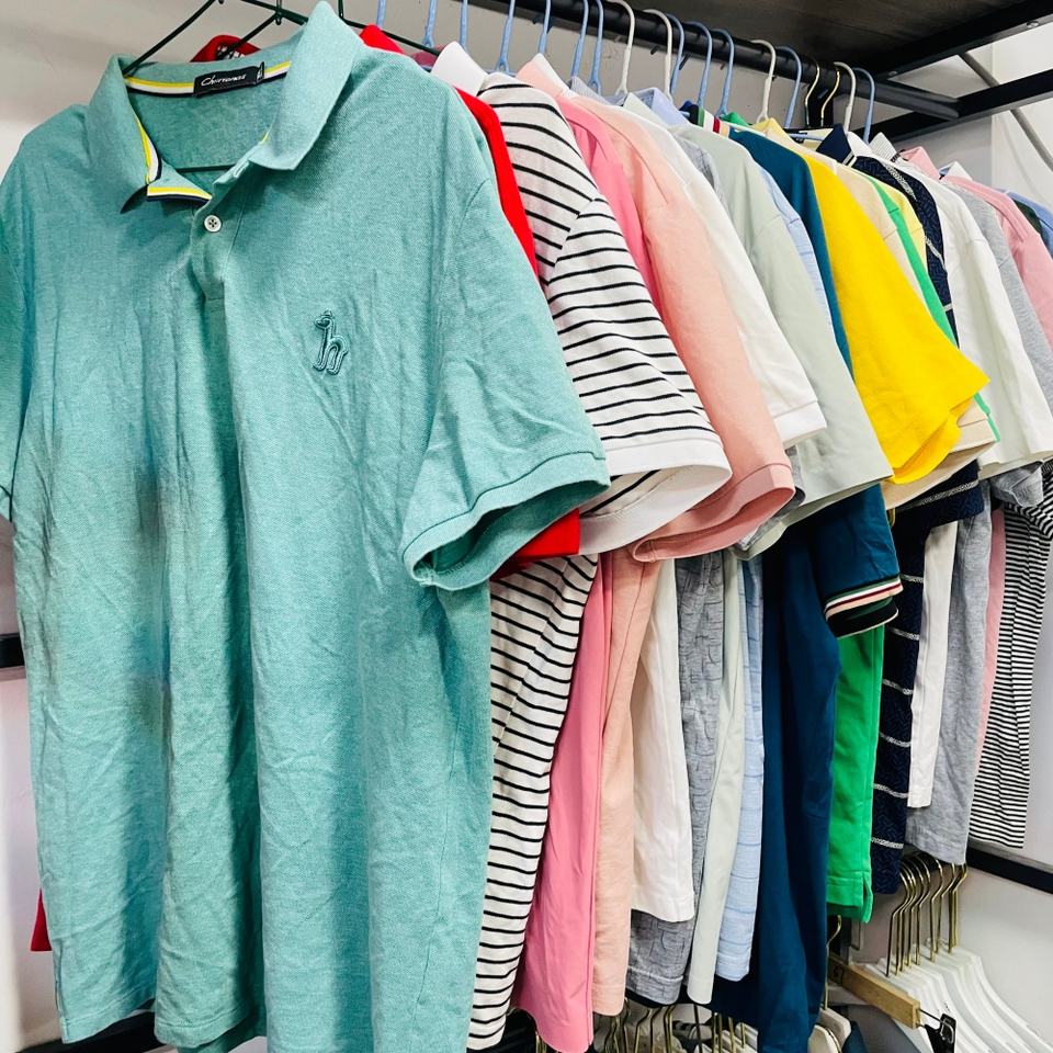 Second Hand Men Cotton Polo T-shirt Used Clothes Bales Used Men T-shirt ...