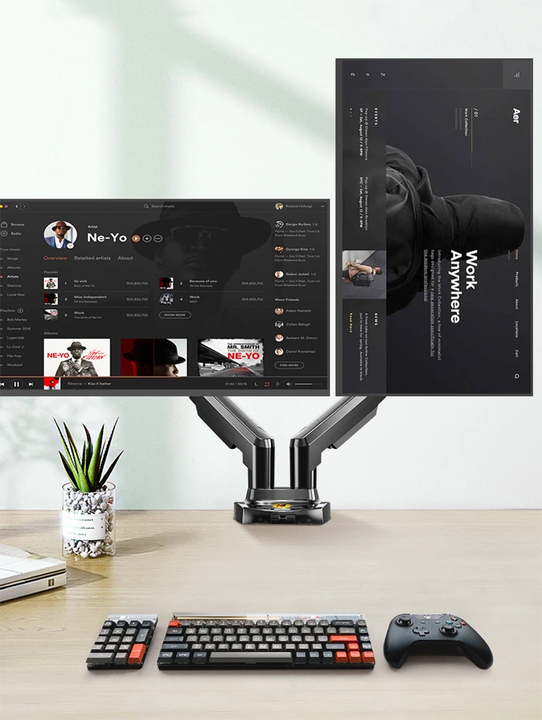 Wholesale Load 2-9kg Gas Spring Dual Arm Monitor Holder