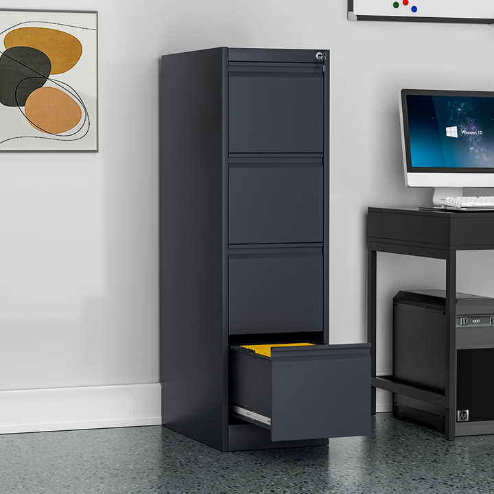 4-Drawer File Cabinet Office Furniture Metal Lockers for Documents 4 ...