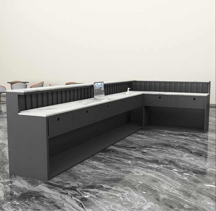 Customizable Heavy-Duty Industrial Style Reception Counter for Coffee ...