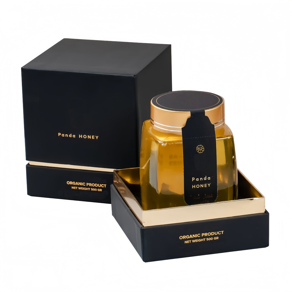 Custom Luxury Bee Honey Jar Bottle Cardboard Gift Packaging Box for Honey