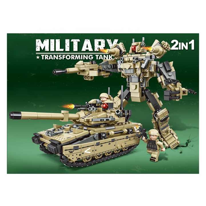 Hot Diy Blocks Transformation Tank Toys Transformation Robot Building ...