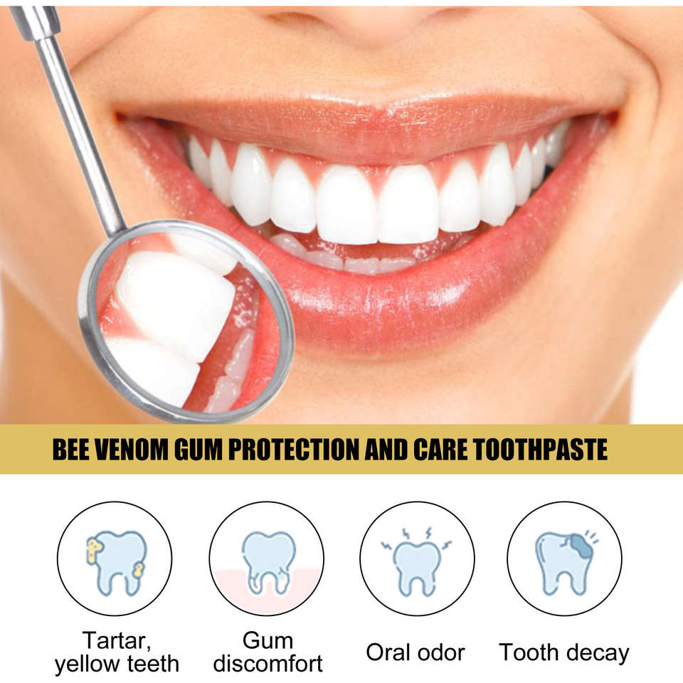 Bee Venom Gingival Toothpaste Food Grade Adult Deep Cleaning Stains and ...