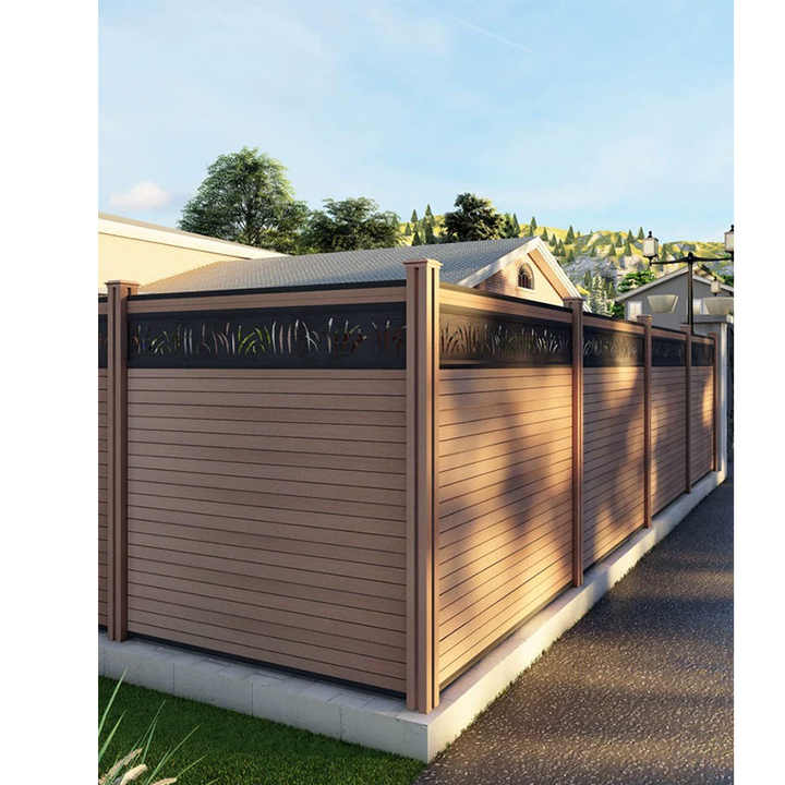 Modern Style WPC Fence Panel High-Stand Ggrey Aluminum Composite ...