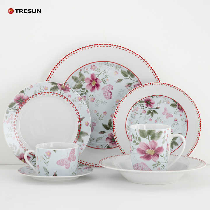 European Wedding Plates Dishes Porcelain White Elegant Floral Pattern ...