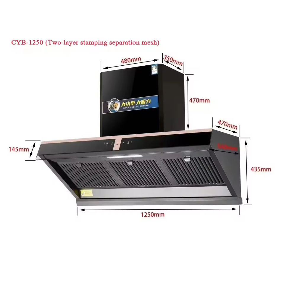 Digital Touch Extractor Hood Dual Motor Restaurant Kitchen Hood ...