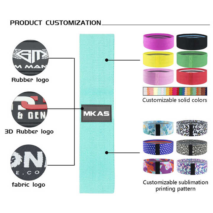 LADYGLOW Fabric Resistance Bands - Customizable Workout Gear