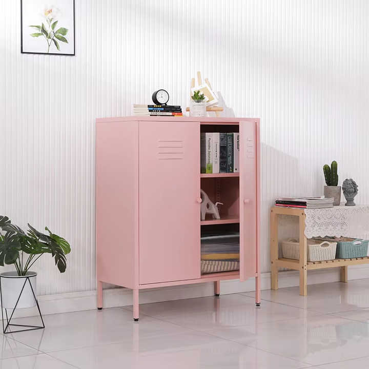 Custom bedroom lockers Pink metal cabinets 2 frame cabinets New design ...